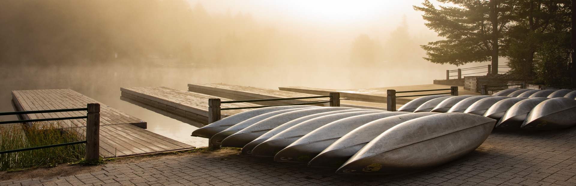 Algonquin Park Canoes At Portage Store Docks - The Portage Outpost