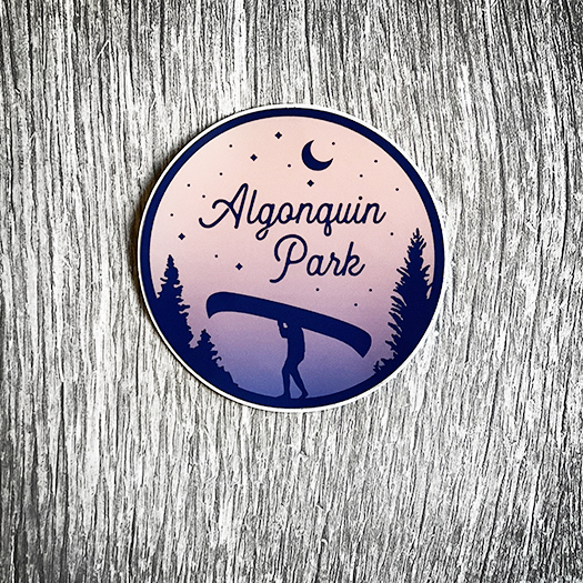STICKER: "Algonquin Park" Portage Man Night Time - The Portage Outpost